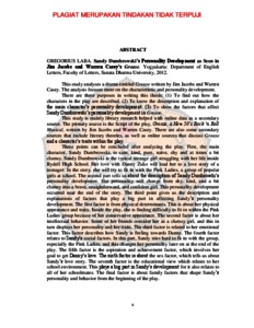 Sandy Dumbrowski`s personality development as seen in Jim Jacobs and ...